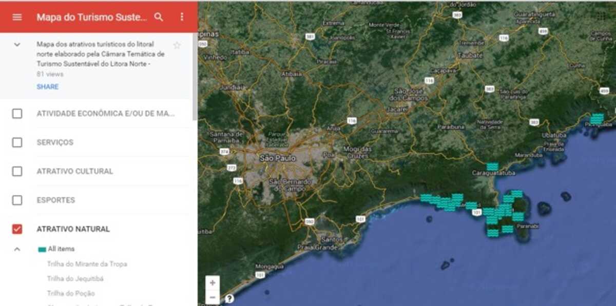 Mapa inédito reúne atrativos turísticos do litoral norte de São Paulo ...